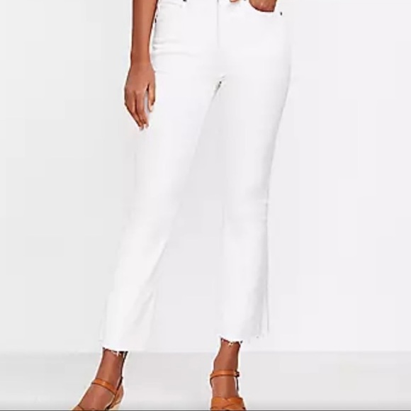 LOFT | Jeans | Loft High Waist Kick Crop Jeans With Frayed Hems Super ...